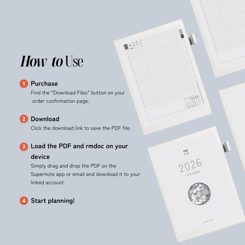 Daily Planner & Life Book for Supernote Manta and Nomad, Horizontal ...