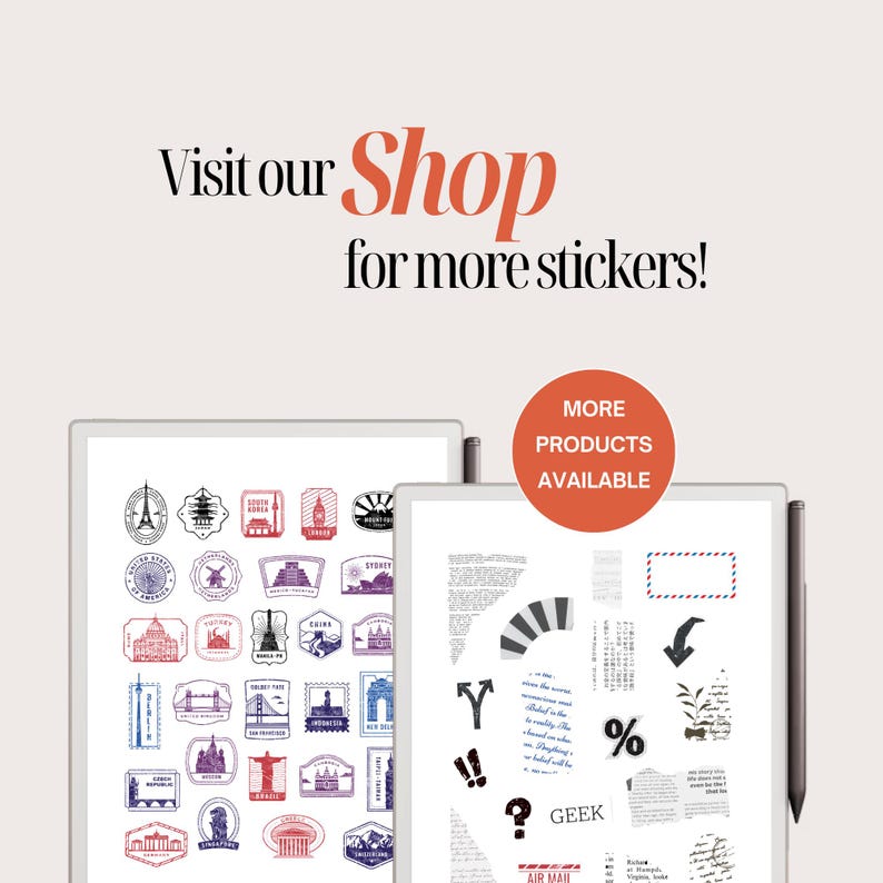 Instant Stickers for Remarkable Cat Theme, Copy and Paste, No Tracing ...