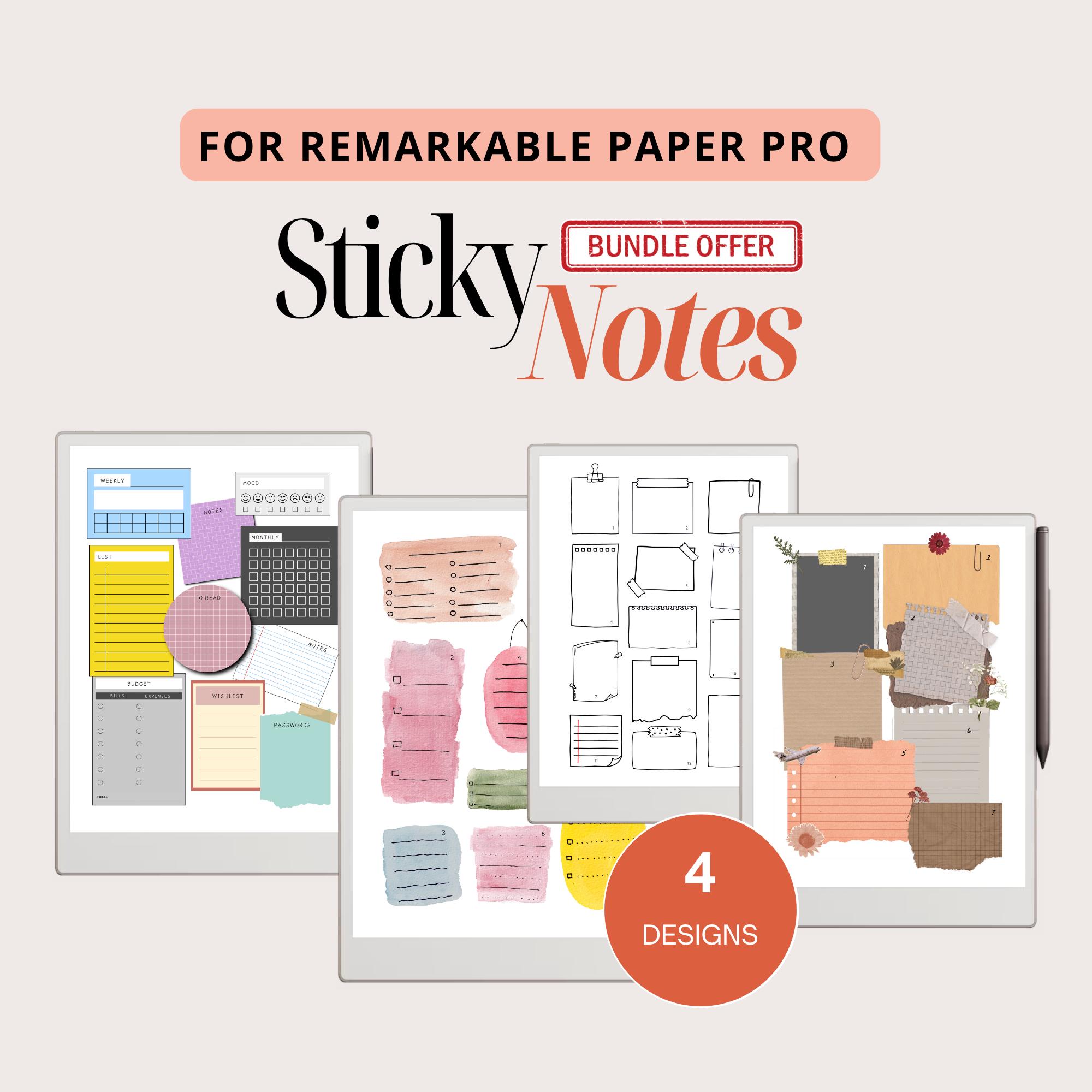 Tracing Sticky Notes Digital Template for Remarkable Paper Pro, Post It ...