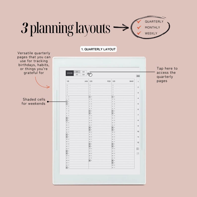 2026 Weekly Planner for Supernote Nomad and Manta, for Supernote A6X ...
