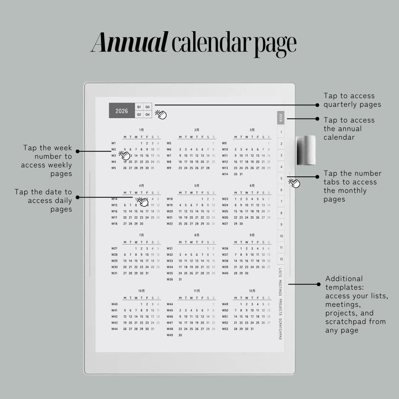 Daily Planner & Life Book for Supernote Manta and Nomad, Techonichi ...