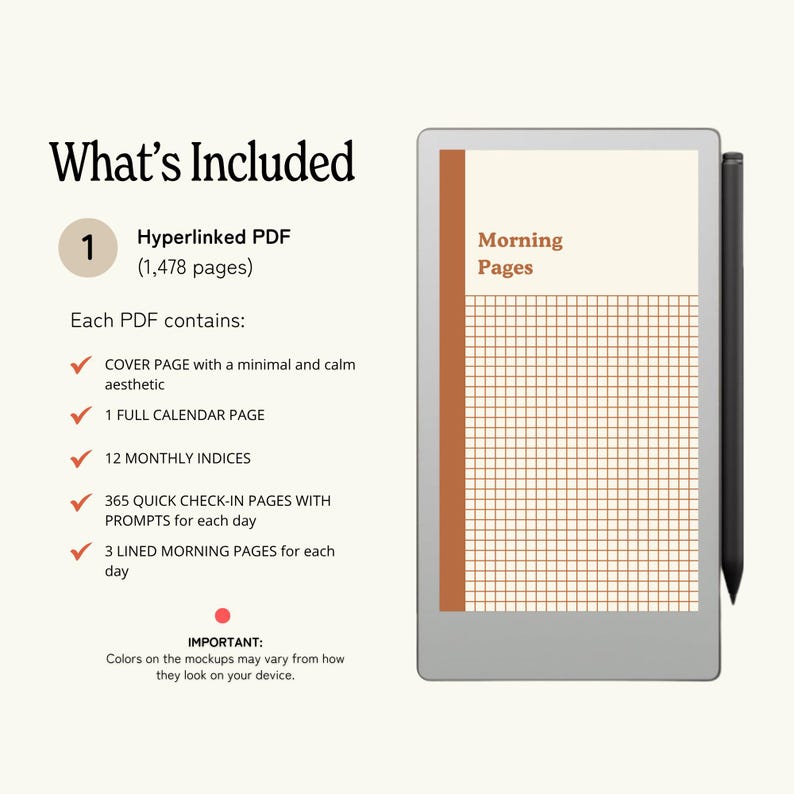 Morning Pages & Daily Journal for Remarkable Paper Pro Move, Reflection ...