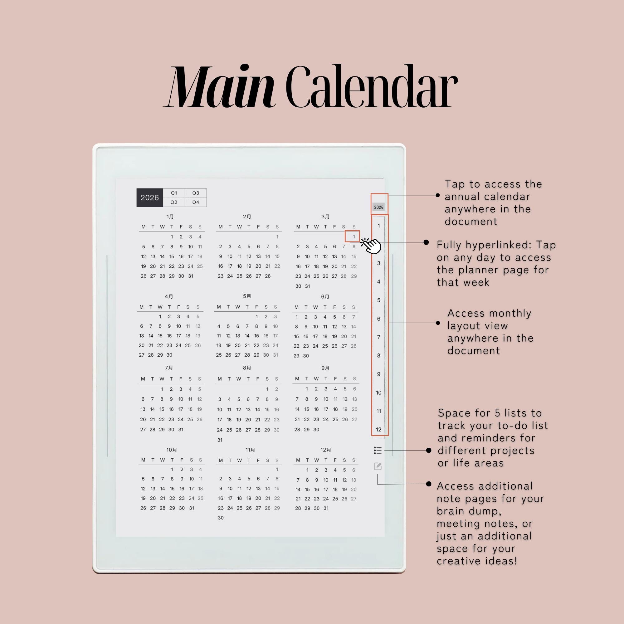 2026 Weekly Planner for Supernote Nomad and Manta, for Supernote A6X ...
