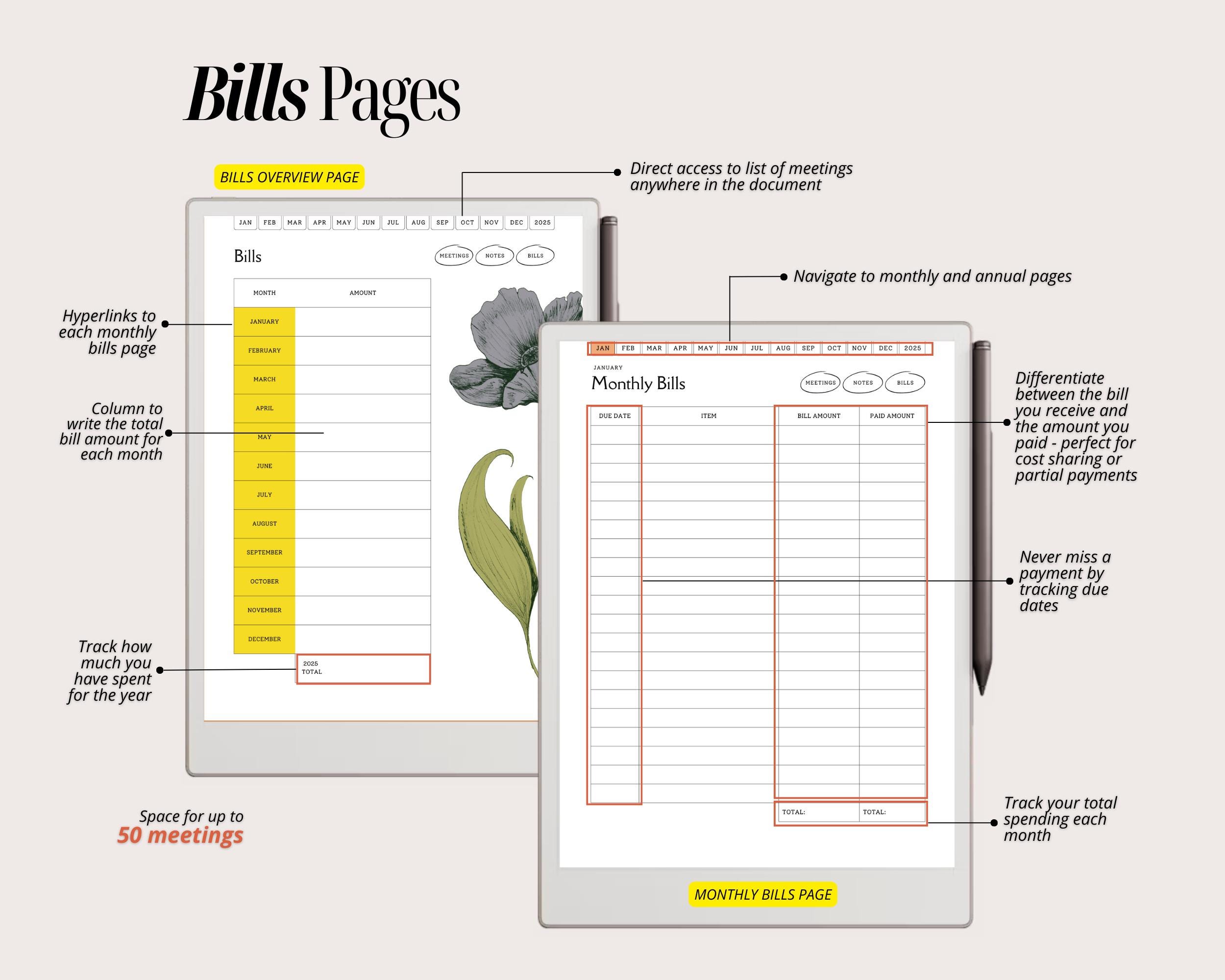 2025 Remarkable Planner | Remarkable Pro, Remarkable 2 Templates ...