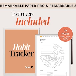 Habit Tracker Template for Remarkable Paper Pro and Remarkable 2, Daily ...