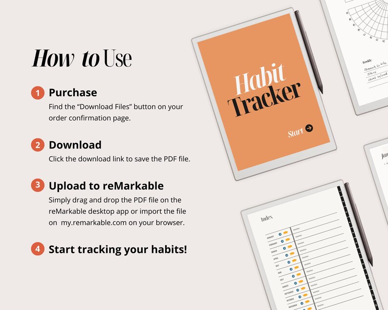 Habit Tracker Template PDF, Remarkable Templates, Remarkable Pro ...