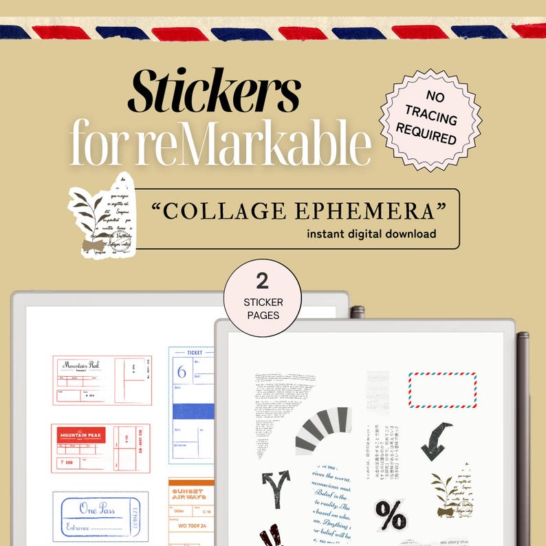 Instant Stickers for Remarkable Collage Theme, Copy and Paste, No ...