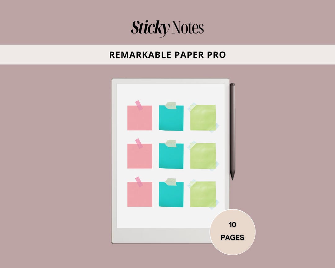 Digital Sticky Note Template for Remarkable Paper Pro Color Post-it ...