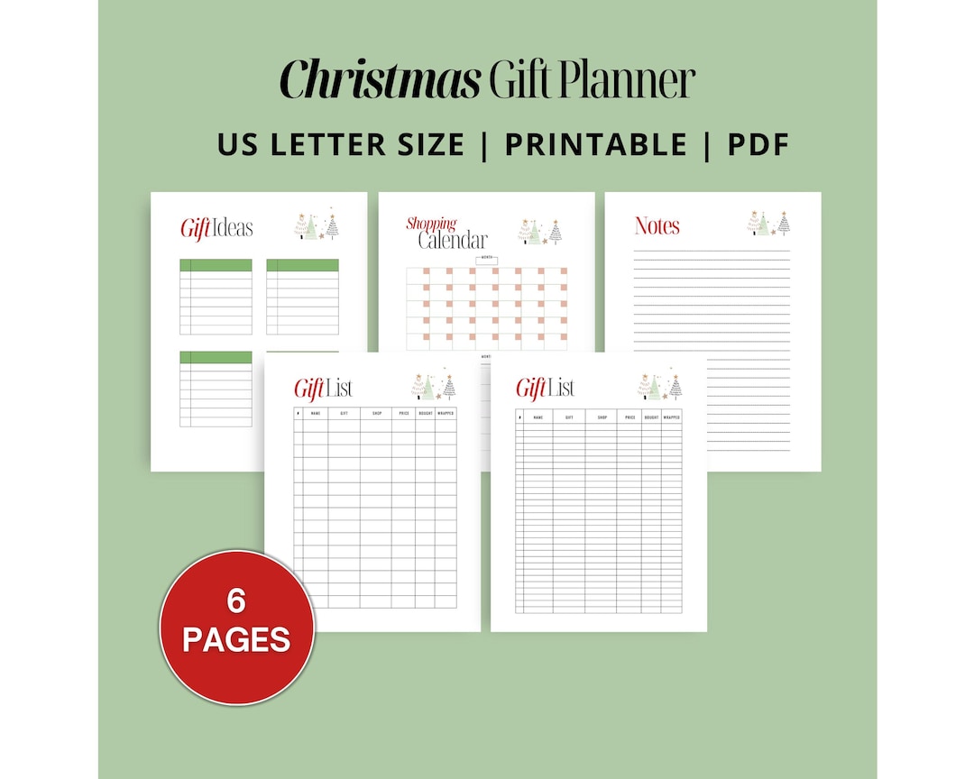 Printable Christmas Gift Planner Template Minimal & Festive Holiday ...