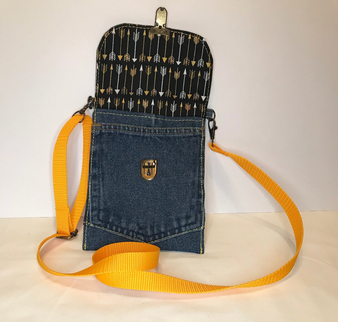 Denim Cellphone Crossbody Bag - Etsy