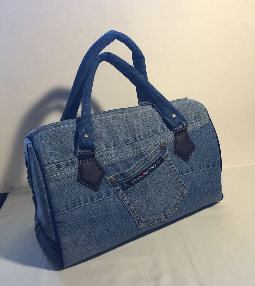 Recycled/ Repurpose Patchwork Denim Barrel Hand Bag - Etsy