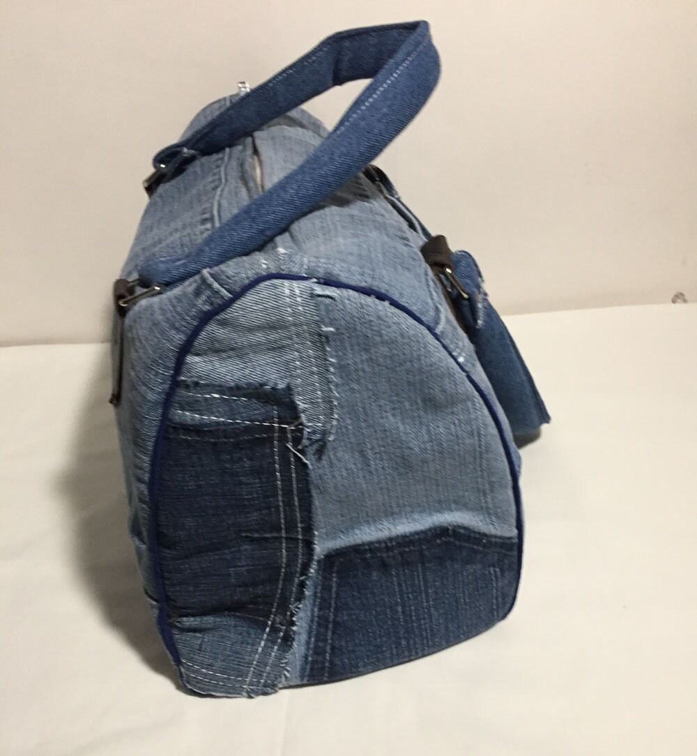 Recycled/ Repurpose Patchwork Denim Barrel Hand Bag - Etsy