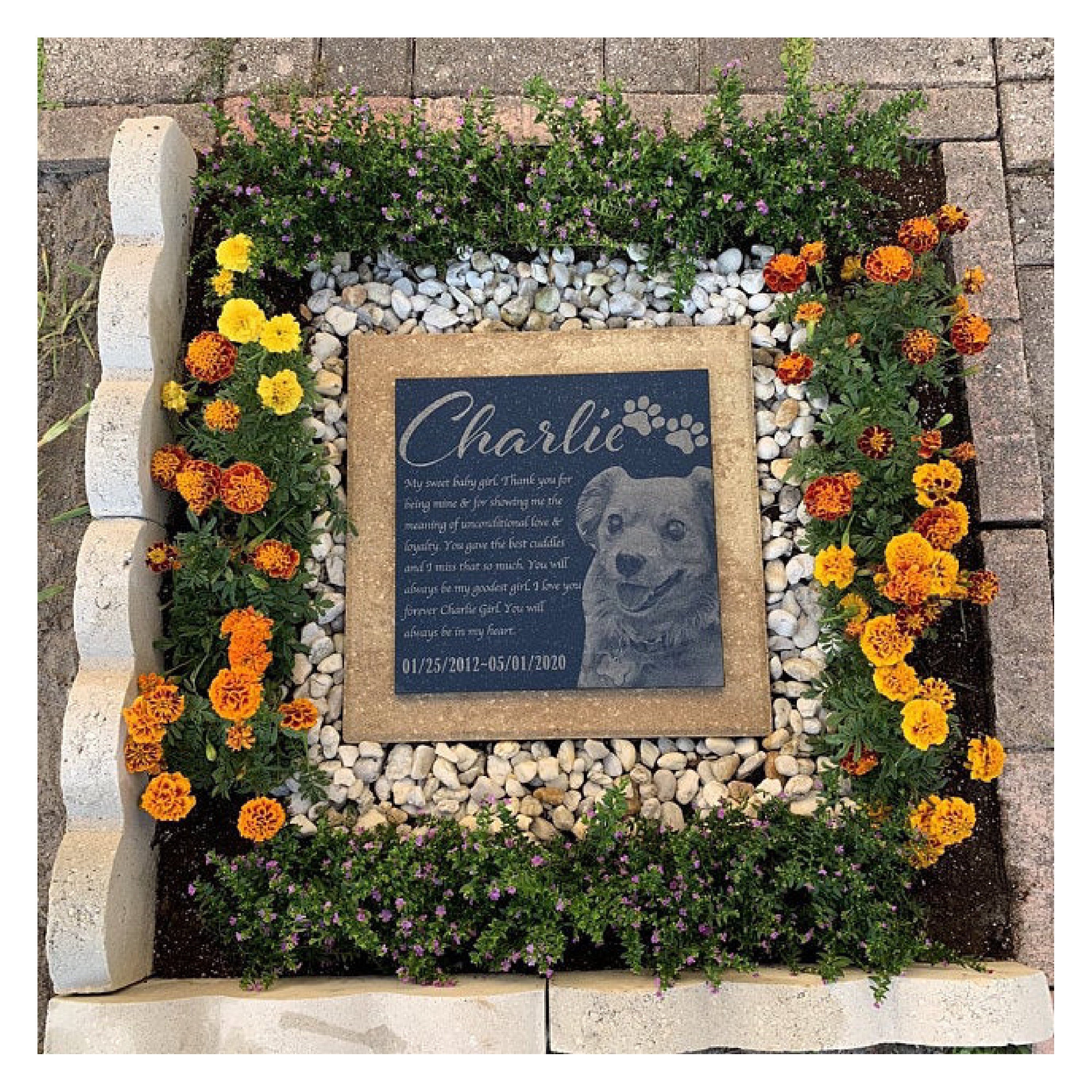 Personalized Dog Memorial Stone Granite - Engraved Dog Headstone, Pet ...