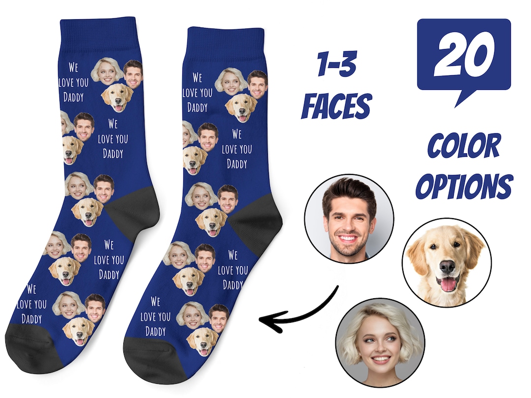 Custom Socks, Personalized Socks, Christmas Face Socks, Personalized ...