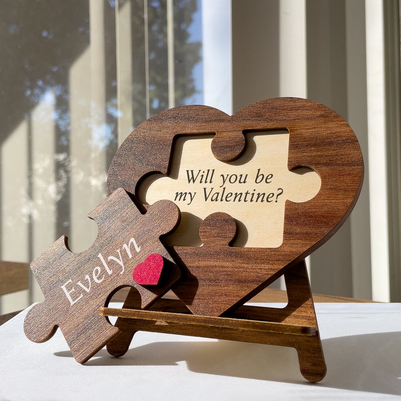 Couple Home Decor Valentines Puzzle Name Sign, Girlfriend Gift for Her ...
