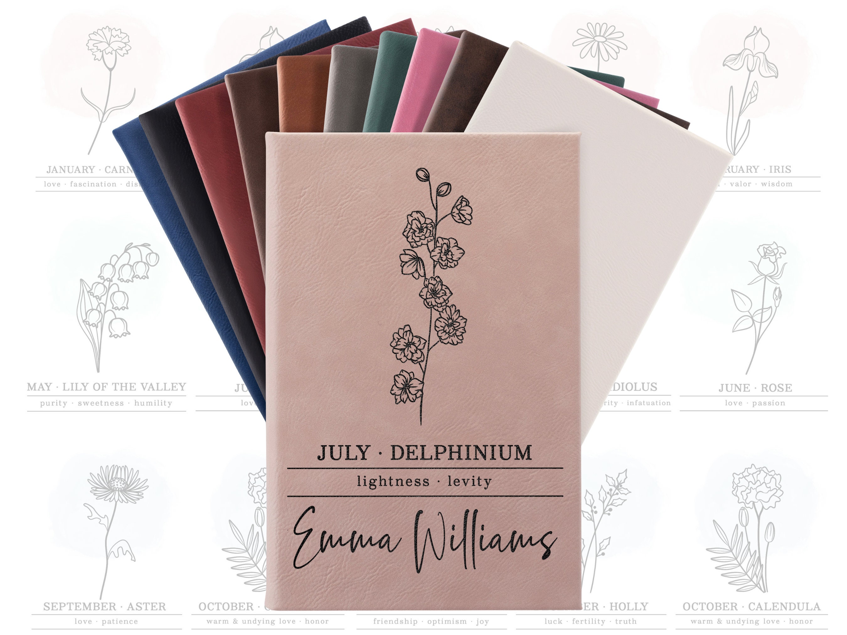 Birthday Gifts for Her, Personalized Leather Journal, Custom Journal ...