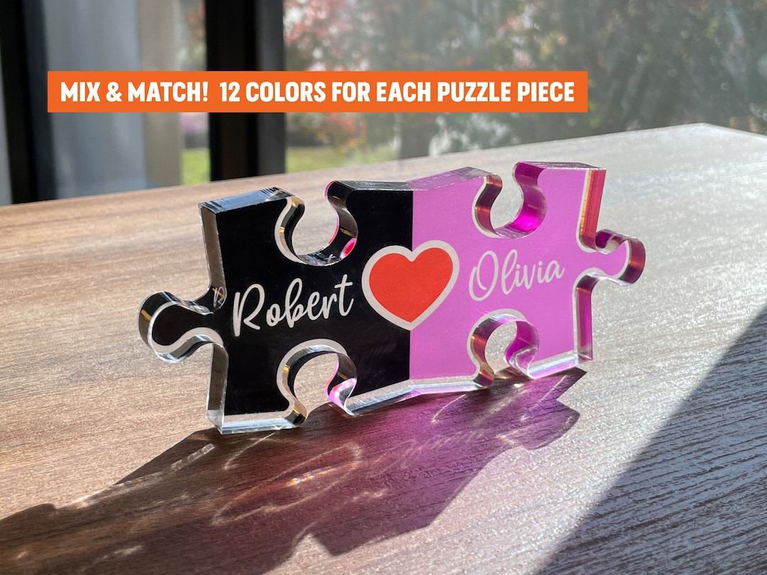 Puzzle Name Sign for Couples, Romantic Gift for Her, Personalized Love ...