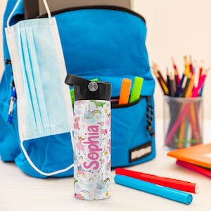 Kids Water Bottle Personalized, Back to School Gift, Custom Water ...