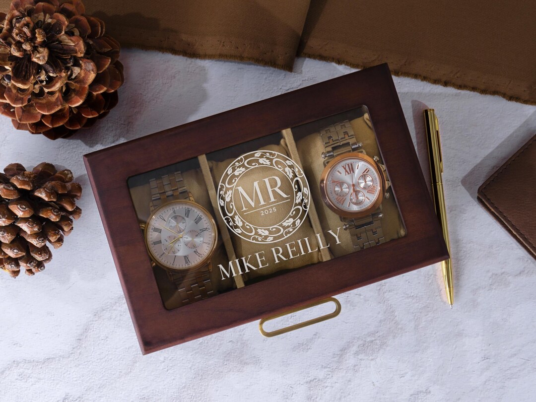 Men's Watch Box Personalized Gift for Him, Birthday Gift for Dad ...