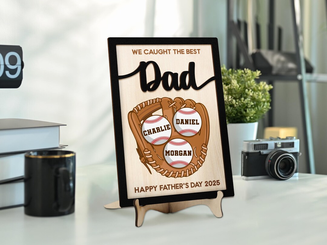 We Caught the Best Dad, Personalized Father’s Day Baseball Sign, Custom ...
