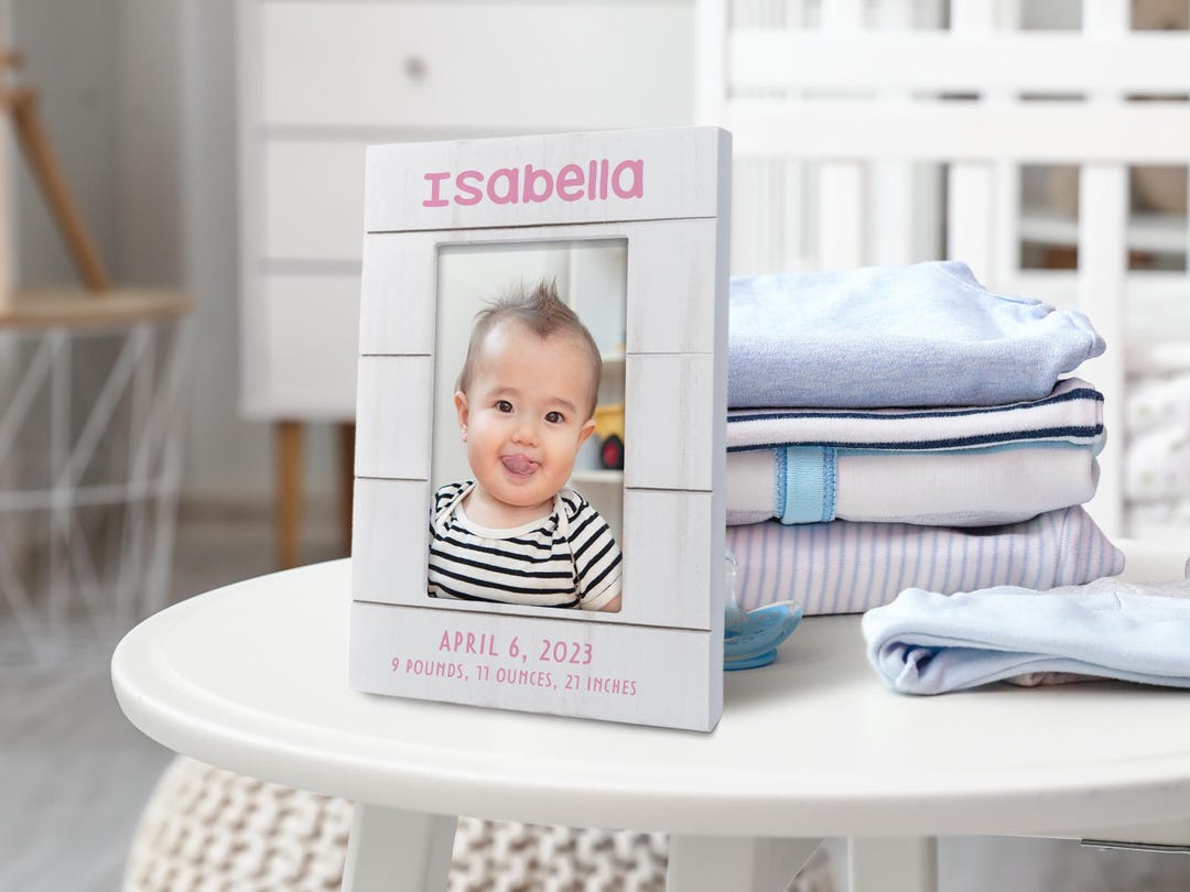 Personalized Baby Picture Frame, Baby Birth Announcement Frame, Newborn ...