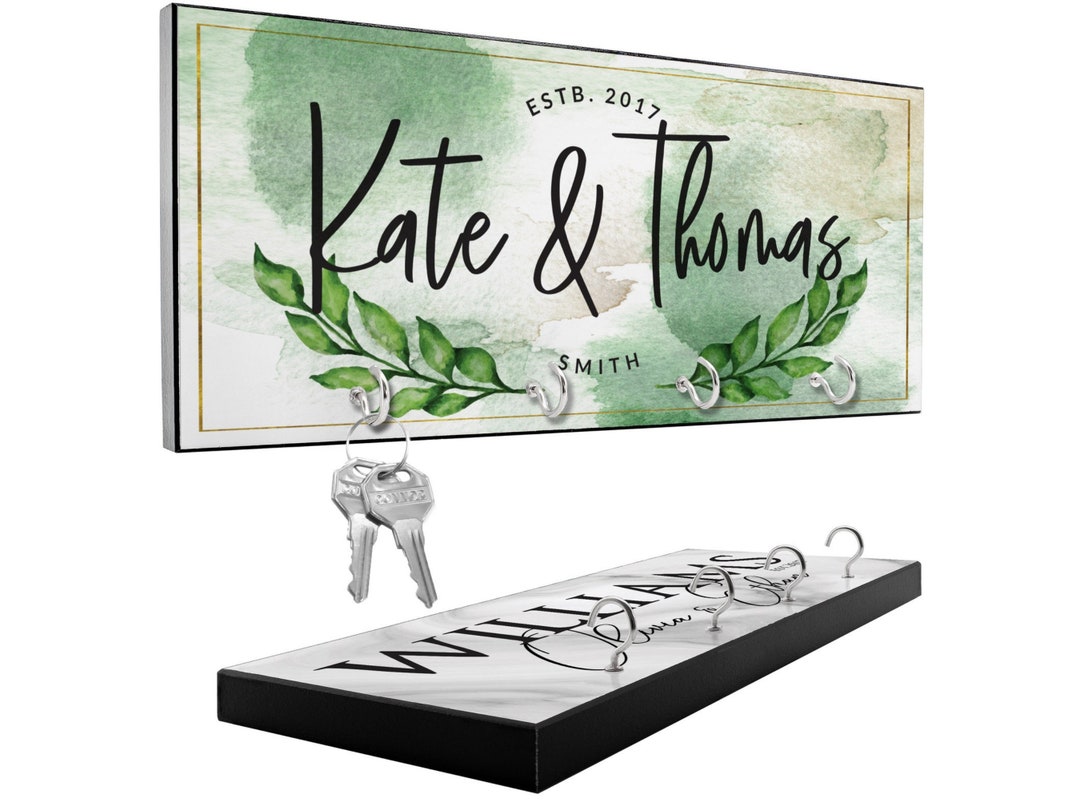 Personalized Key Holder for Wall | Wedding Gift, Housewarming Gift ...