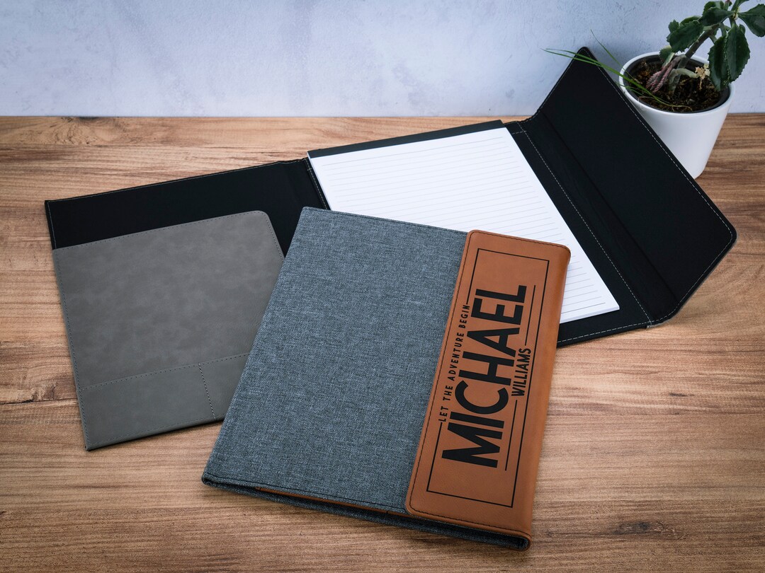 Personalized Refillable Portfolio, Custom Leather Portfolio, Employee ...