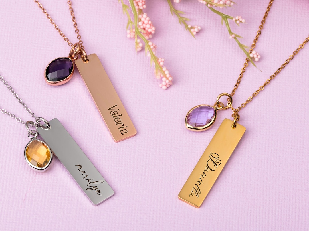 Name Necklaces Personalized Engraved for Women Dainty Gifts for Mom ...