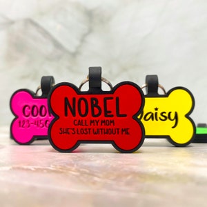 Silicone Dog Tags for Dogs Personalized - Dog ID Tags - Double Sided ...