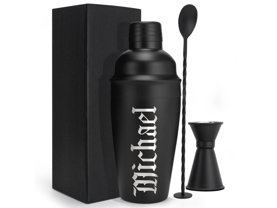 Gifts for Him - Personalized Cocktail Shaker Set 18 Oz - Bartender Kit ...