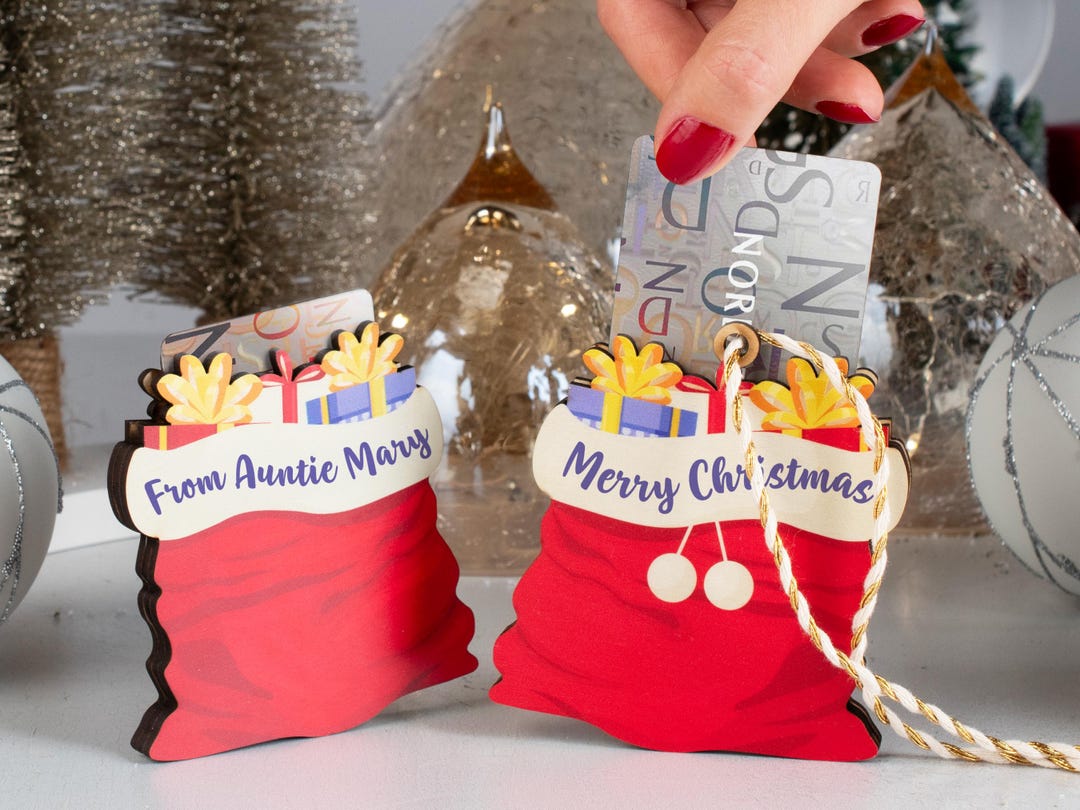 Personalized Santa Sack Gift Card Holder, Custom Merry Christmas Gift ...