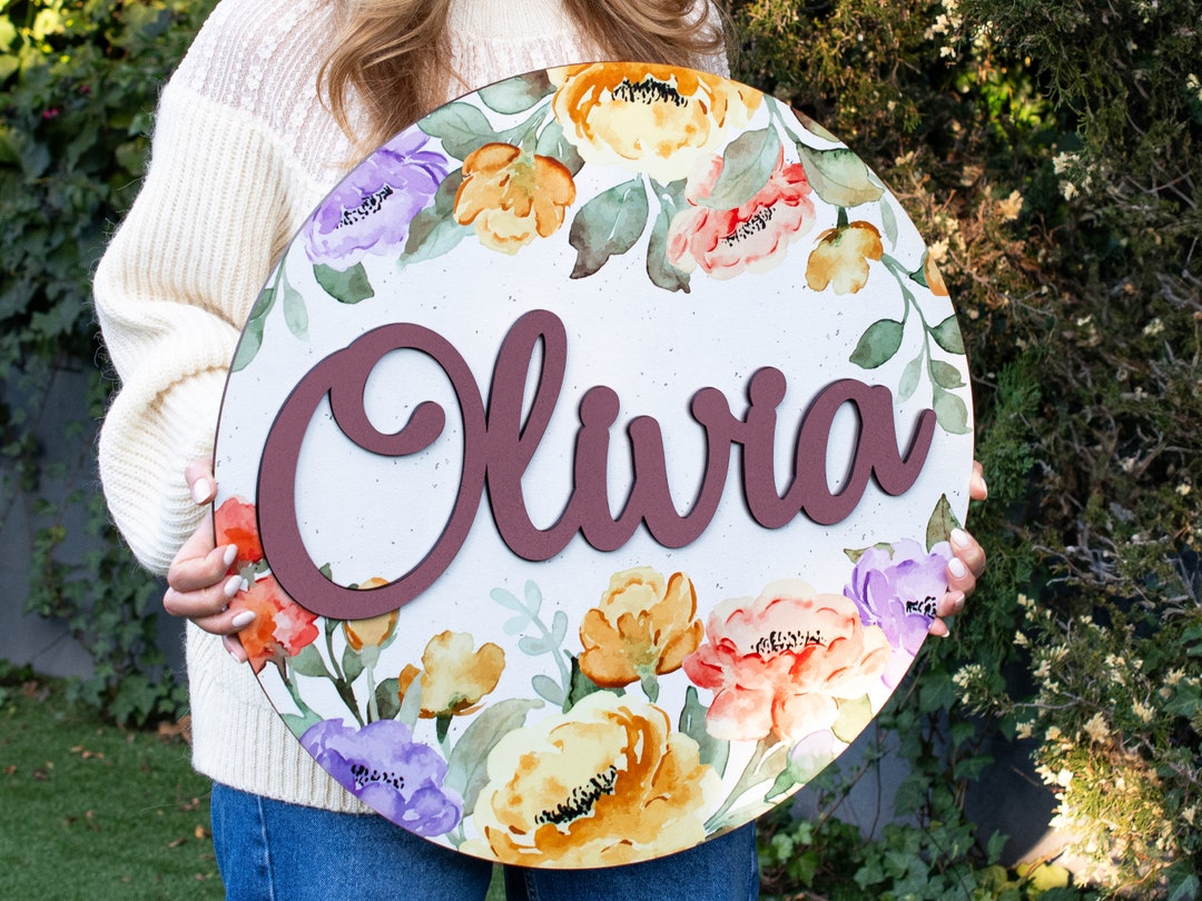 Custom Name Sign Personalized Wooden Name Sign for Nursery Decor, 3D ...