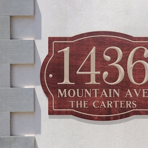 Modern House Number Address Sign, Number Sign Engraved, Address Sign ...