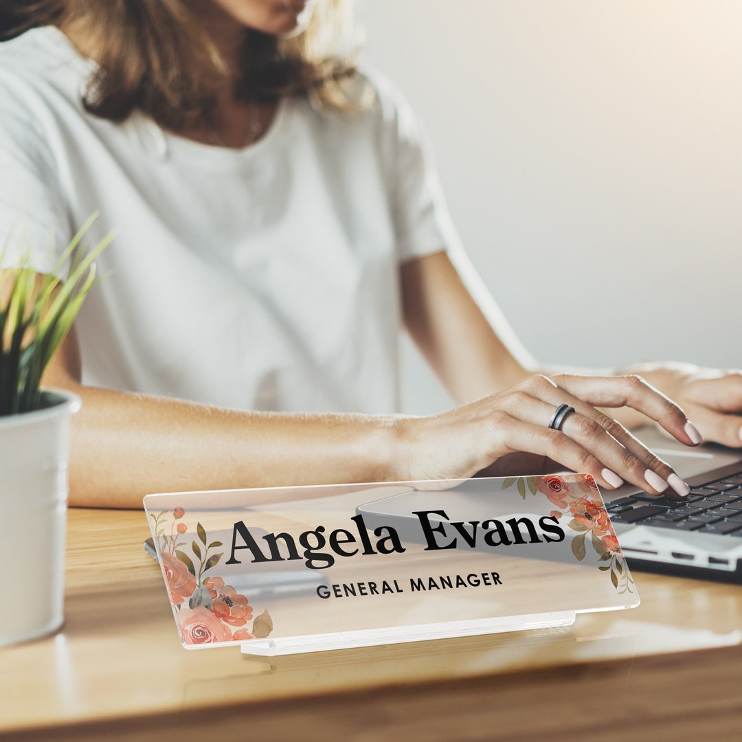 Personalized Desk Plate, Custom Acrylic Name Plaque, Desk Name Plate ...