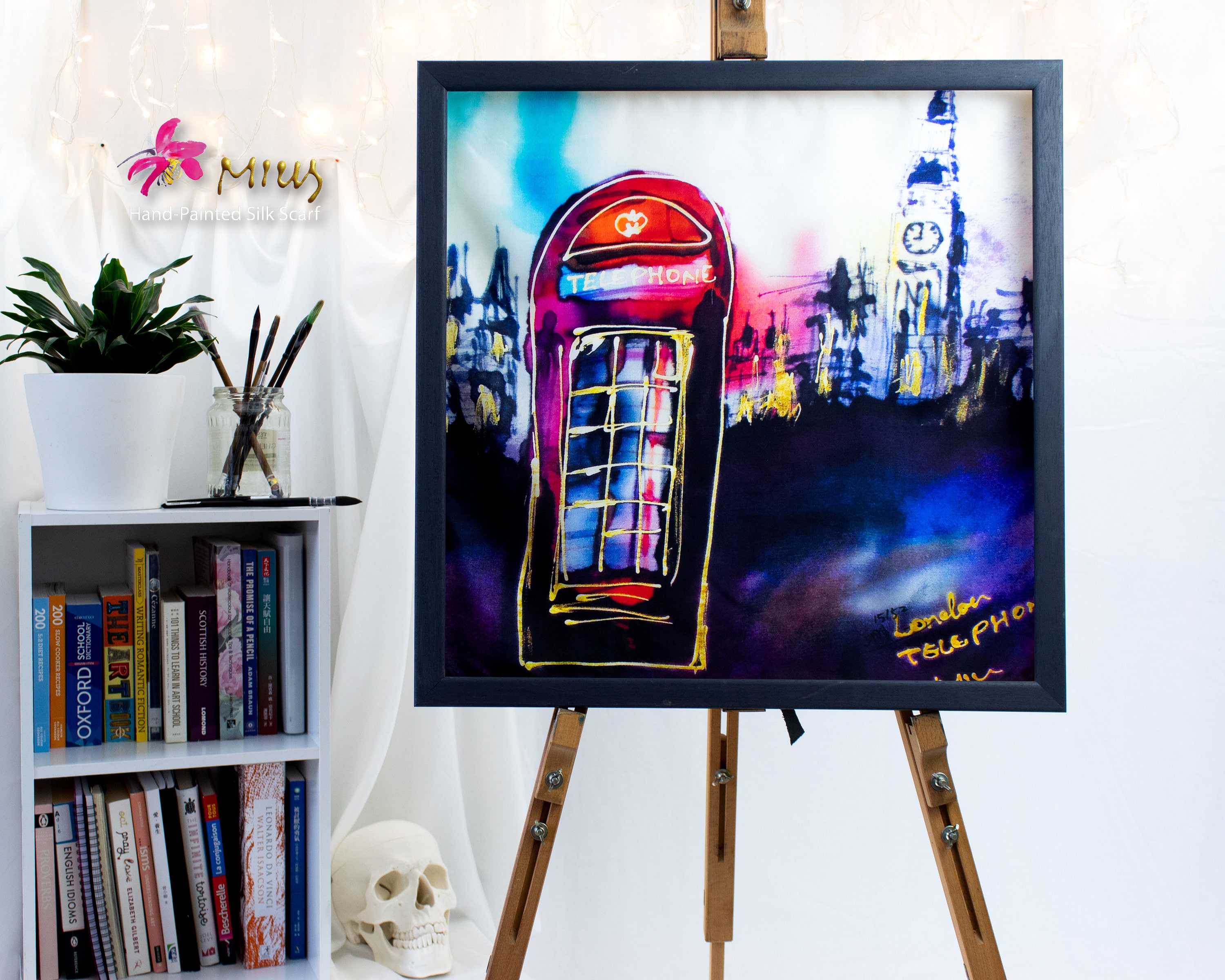 Surrealism Style London Telephone Box Silk Scarf Printed From - Etsy