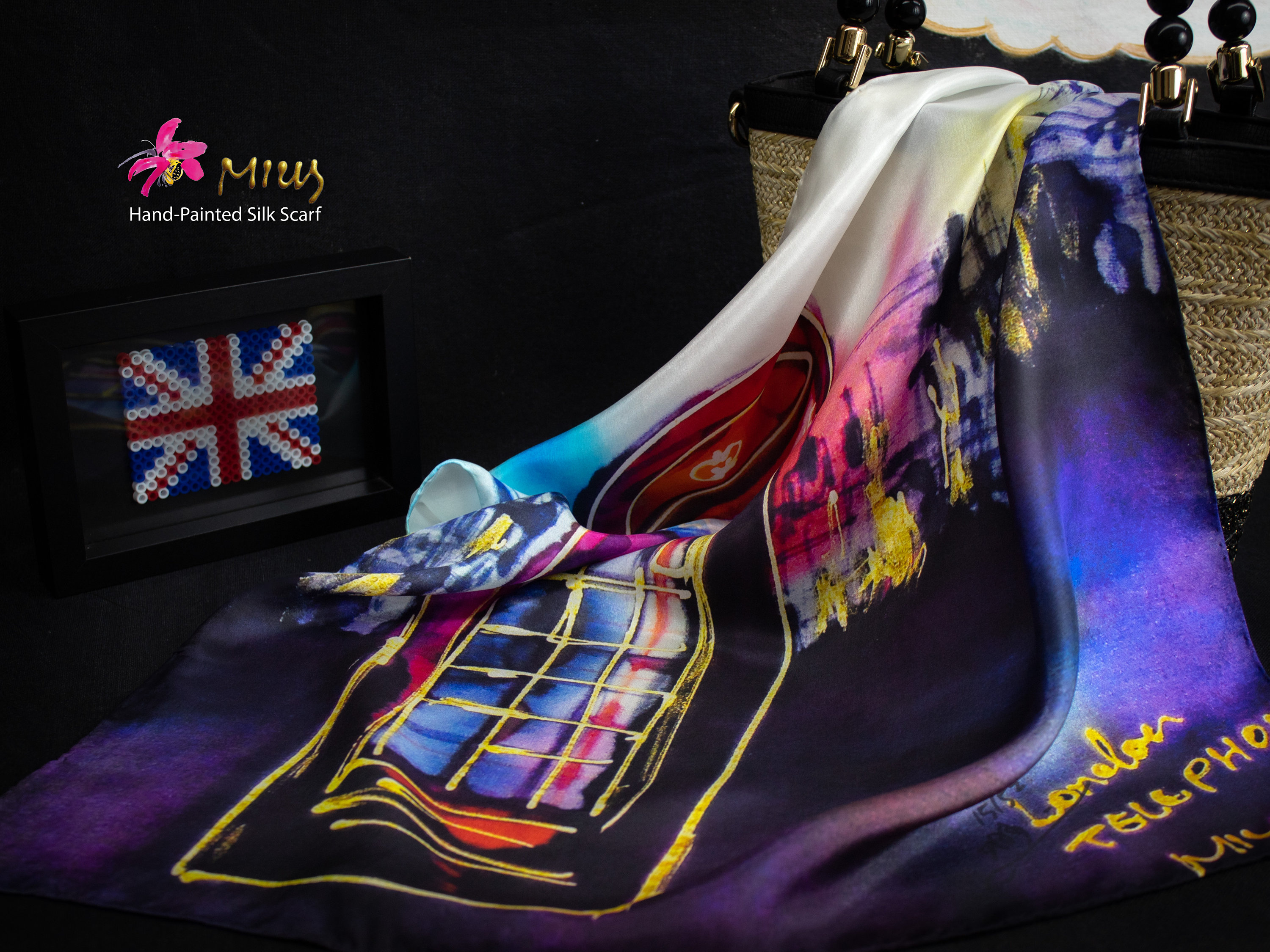 Surrealism Style London Telephone Box Silk Scarf Printed From - Etsy