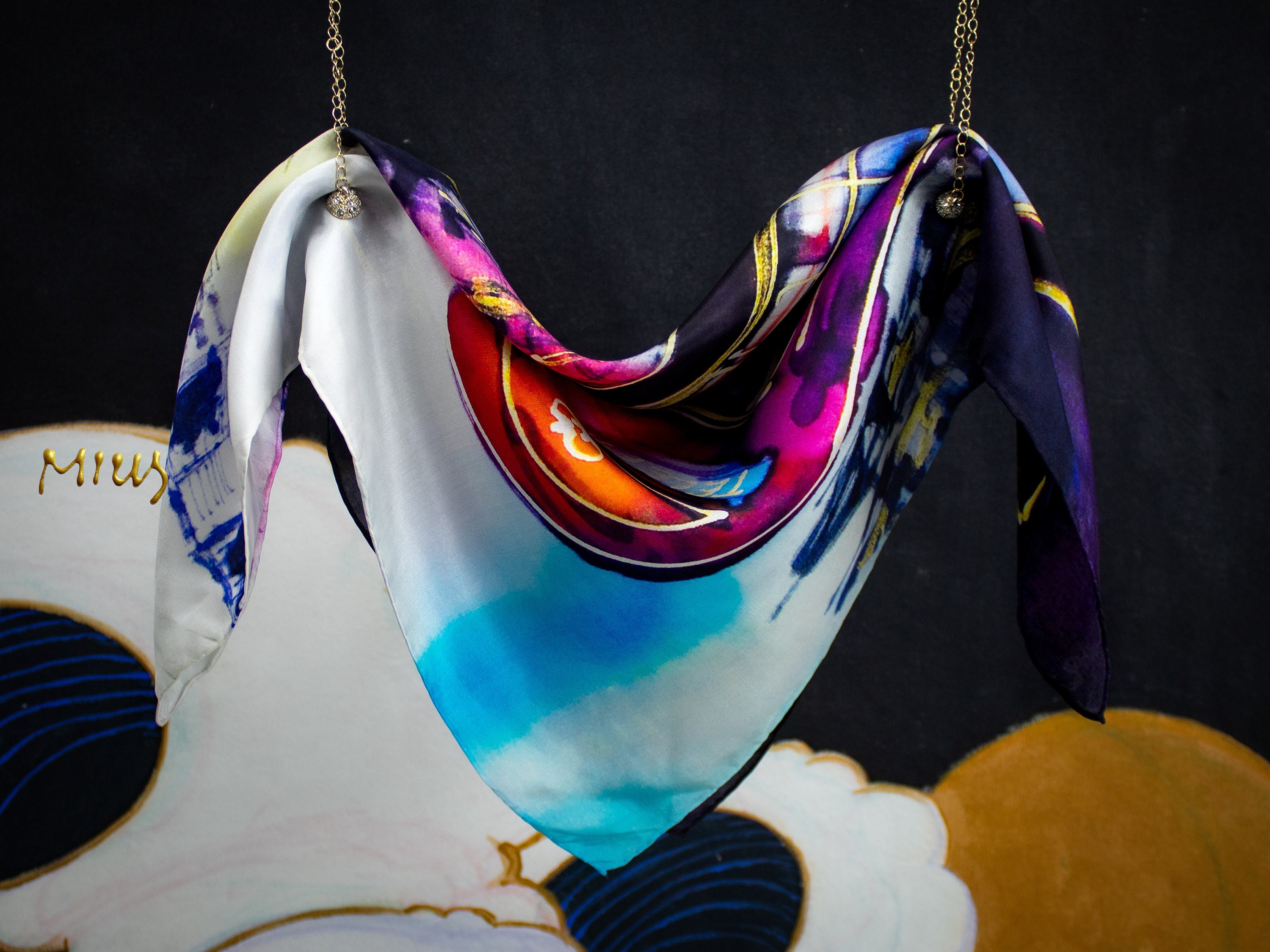 Surrealism Style London Telephone Box Silk Scarf Printed From - Etsy