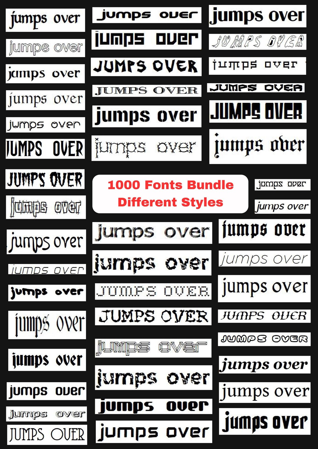 1000 Fonts Bundle Different Styles Professional Mega Font Set,font Pack ...