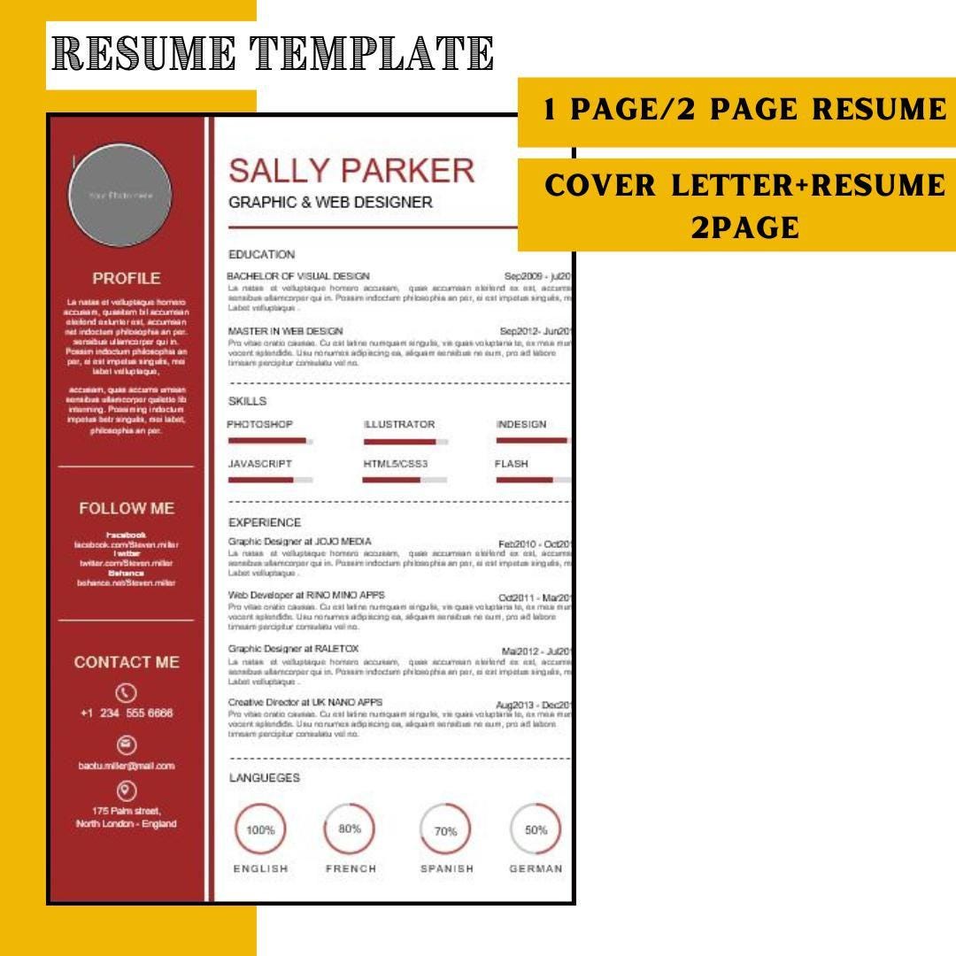 Editable Modern, CV Resume Template Microsoft Word Format, CV Template ...