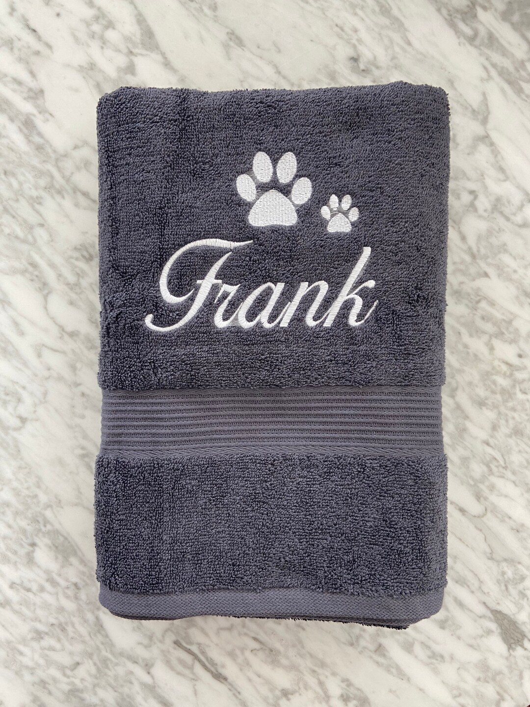 Personalized Dog Towel: Embroidered Paw Print, Custom Pet Gift - Etsy
