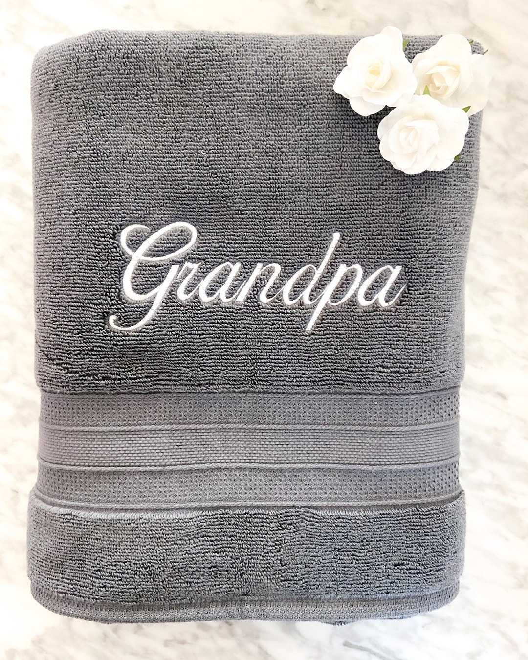 Embroidered Bath Towel: Personalized 100% Cotton, Monogram Gift - Etsy