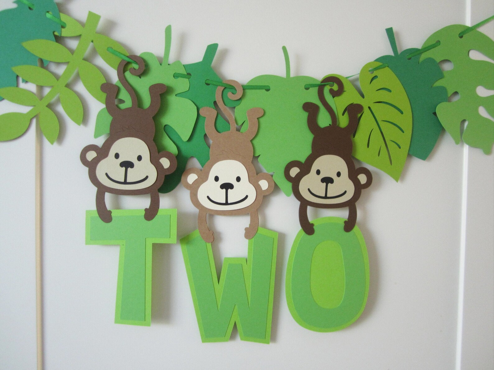 Monkey Banner Two Banner Jungle Theme Monkey Birthday - Etsy