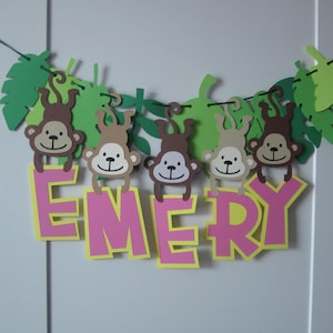 Monkey Banner Zoo Jungle Theme Party Baby's 1st - Etsy