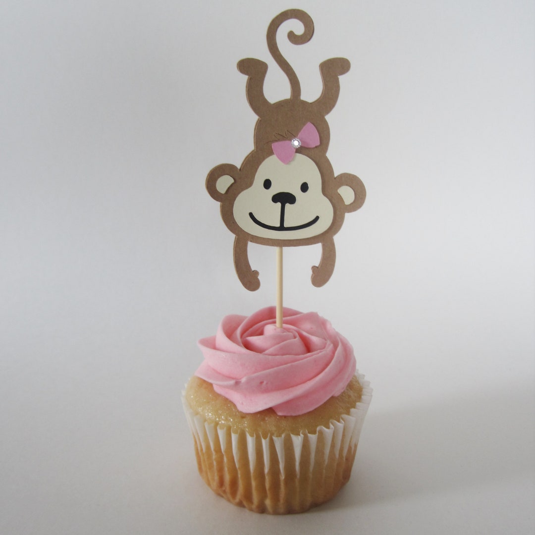 Monkey Toppers, Baby Shower, Monkey Theme Party Decoration, It's a Girl ...