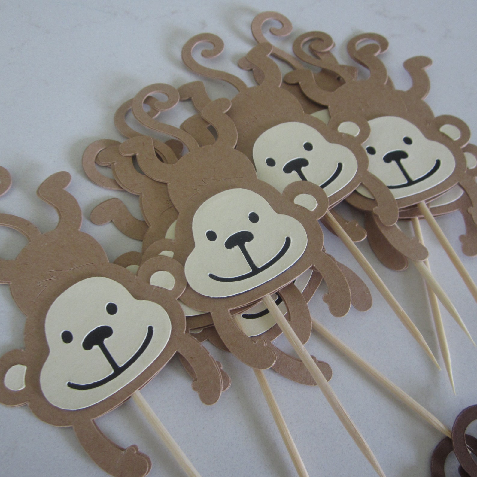 Cupcake Toppers Monkey Theme Jungle Theme Party Birthday - Etsy