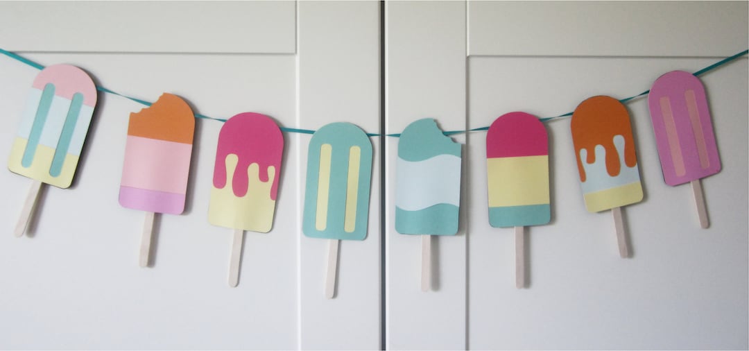 Popsicle Garland, Ice Cream Party, Cake Smash, Treats Theme, Sweet ...