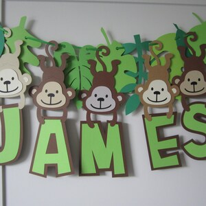 Monkey Banner Zoo Jungle Theme Party Baby's 1st - Etsy