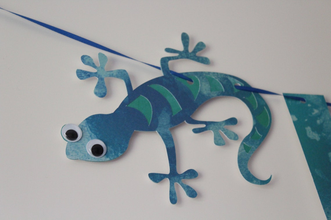 Lizard Theme Party Decoration, Reptile Banner, Happy Birthday,kids ...