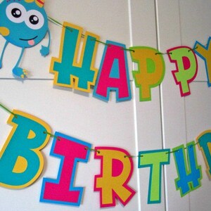 Monsters, Monster Theme Birthday, Little Monster Banner, Bright Colors ...