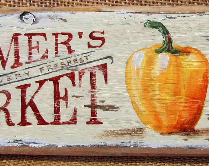 Farmers Market Vegetable Rustic Sign - Etsy